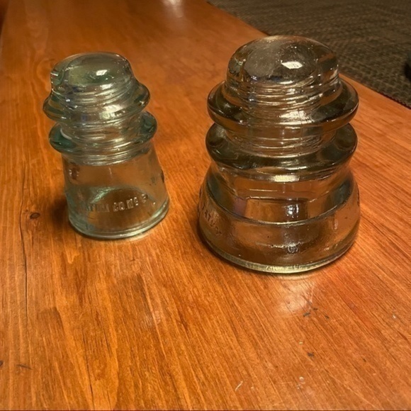 Antique | Accents | Antique Electric Insulators Green And Clear Glass ...
